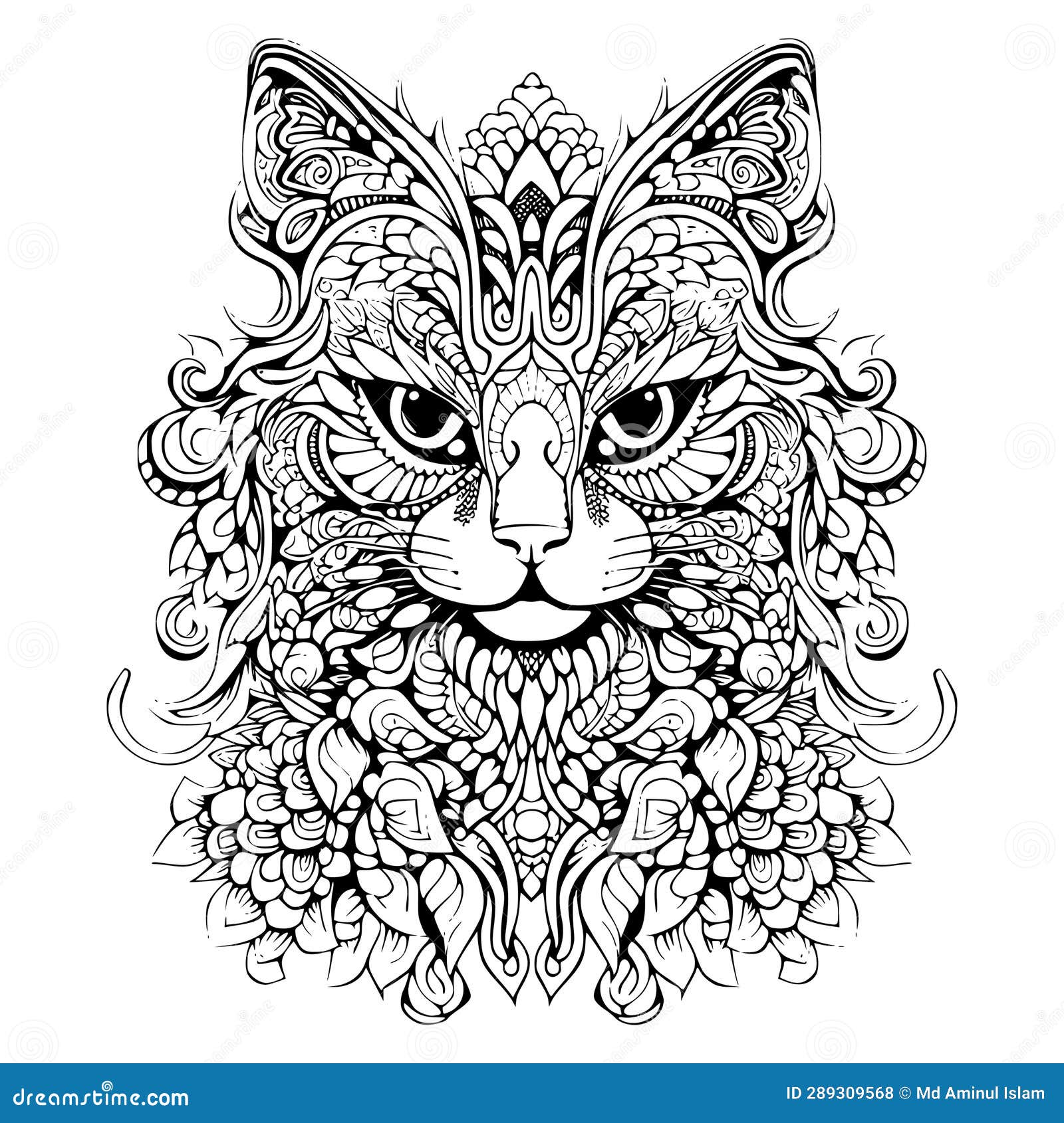 Beautiful Cat Coloring Pages for Kids Stock Vector - Illustration of ...