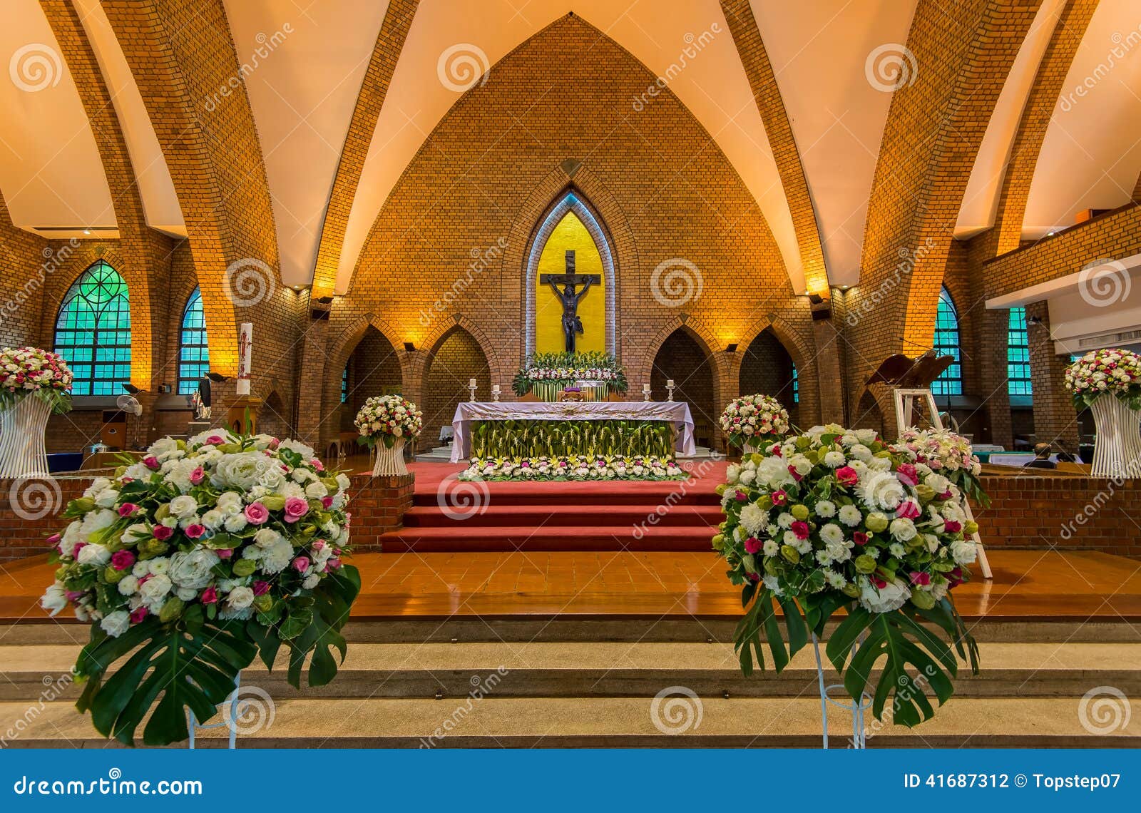 Beautiful Catholic Church Interior Stock Photo - Image of angels ...