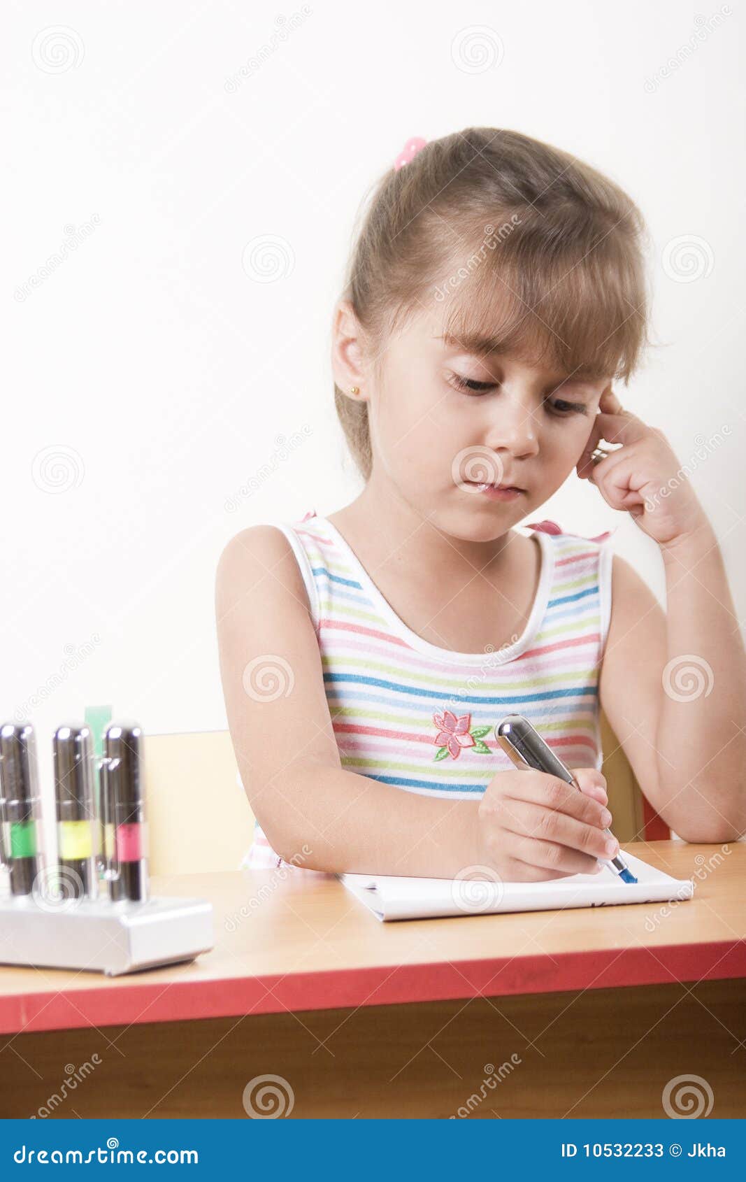 Beautiful Caucasian Girl Learning Stock Image - Image of happiness ...