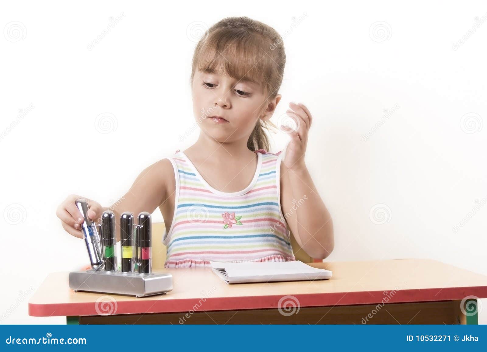 Beautiful Caucasian Girl Learning Stock Image - Image of blond ...
