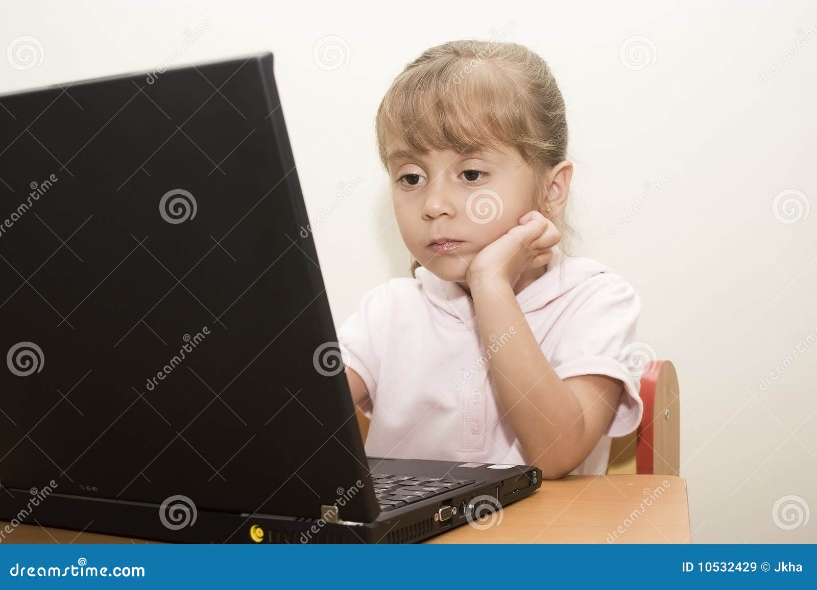 Beautiful Caucasian Girl Learning with Laptop Stock Image - Image of ...