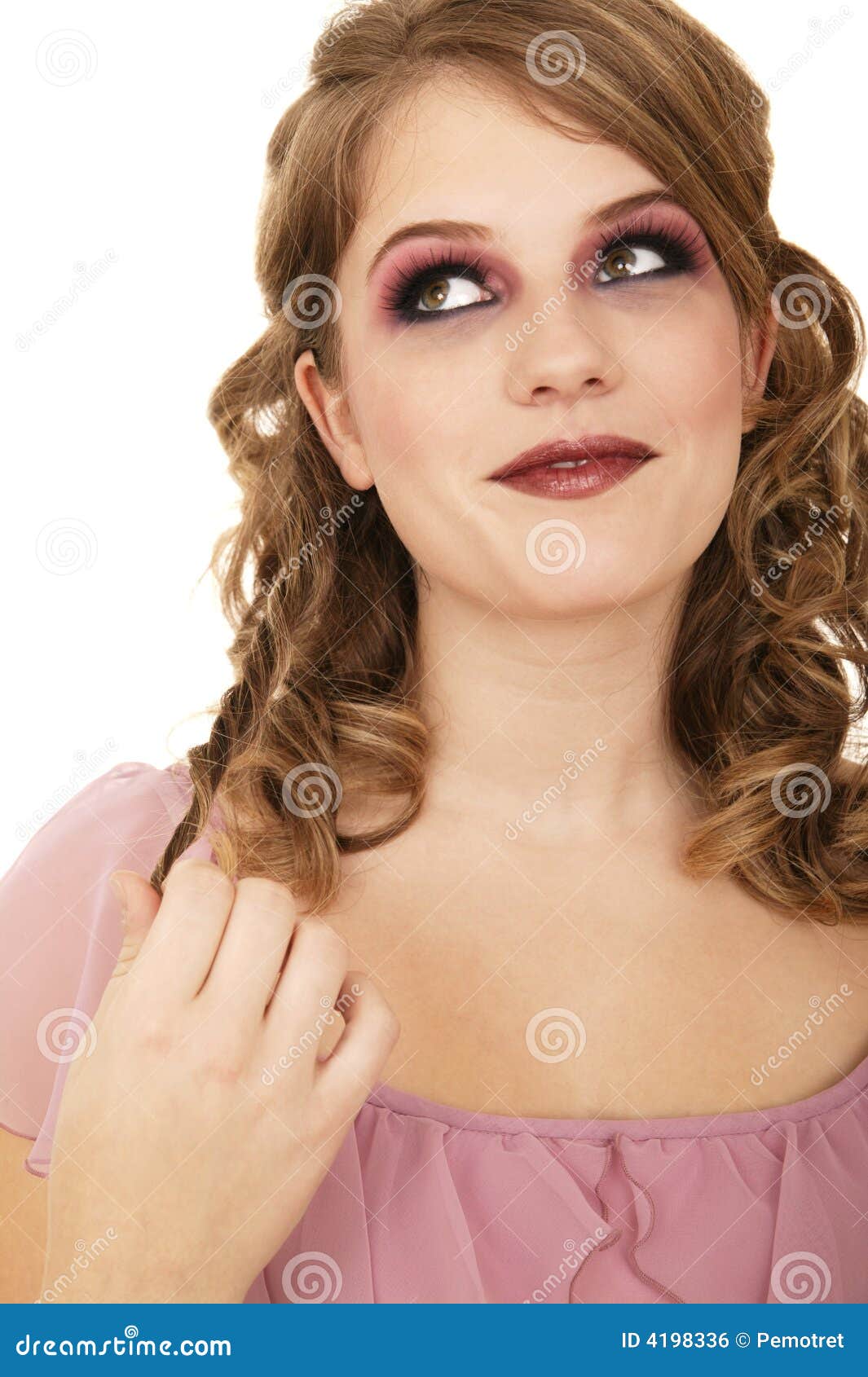 Beautiful Caucasian Touching Hair Stock Photo - Image of fresh ...