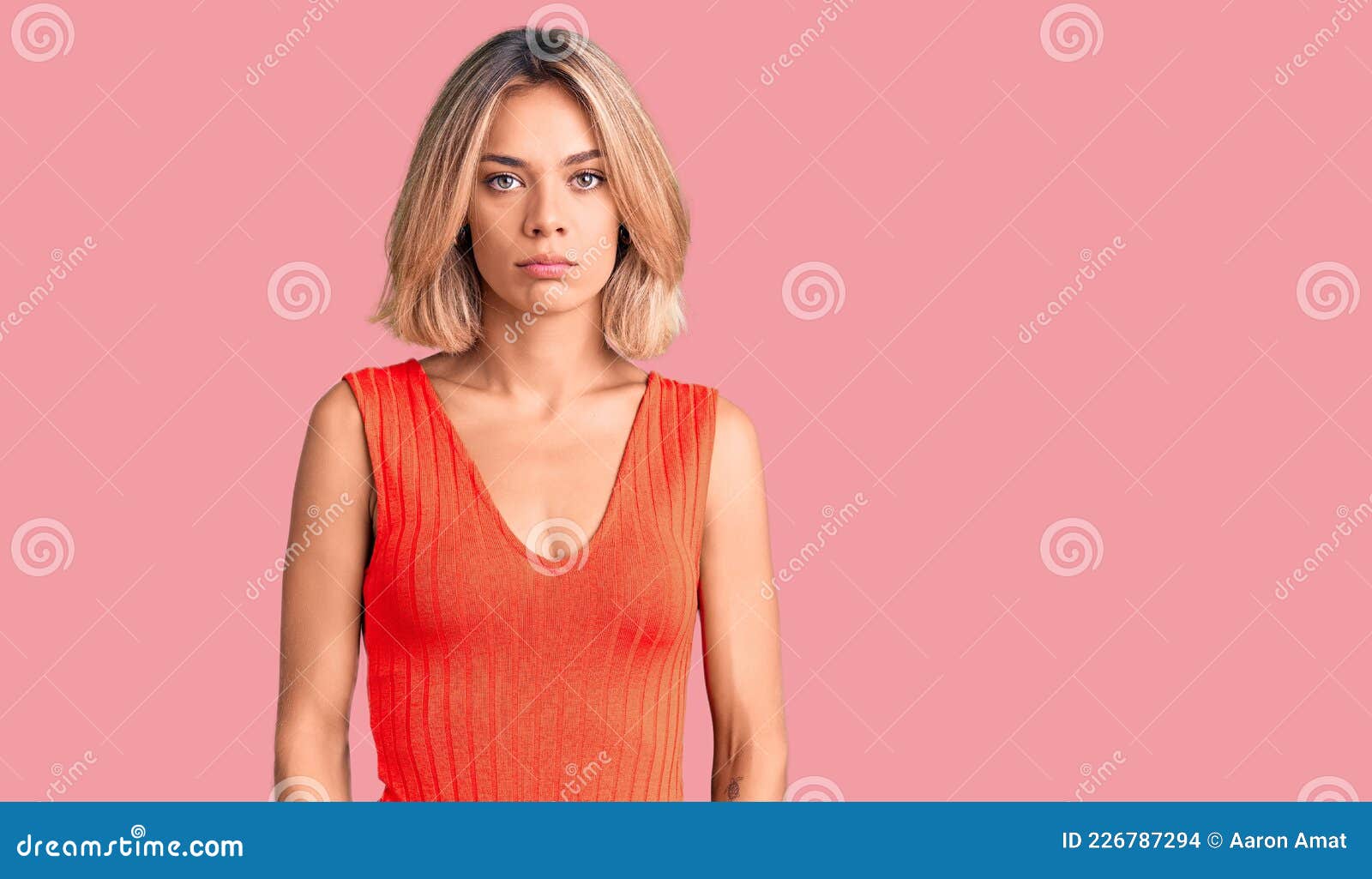 Beautiful Caucasian Woman Wearing Casual Clothes Depressed And Worry