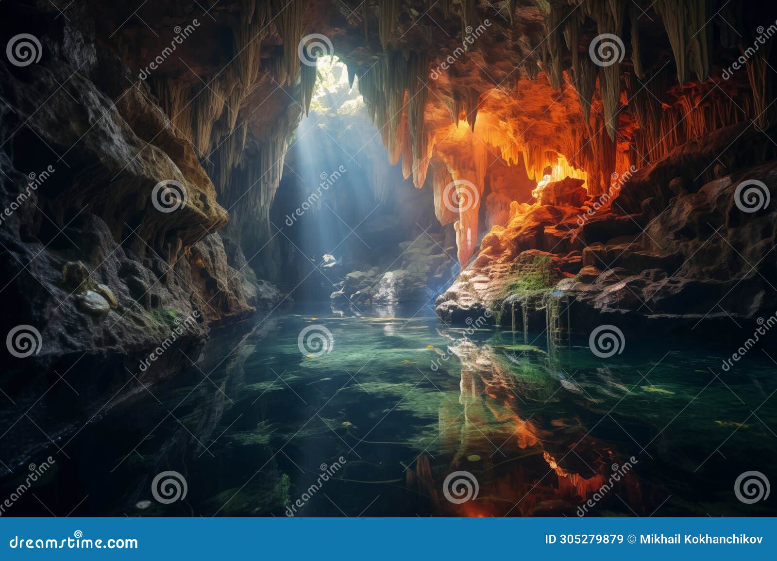 Beautiful Cave with Stalactites Stock Image - Image of exploration ...