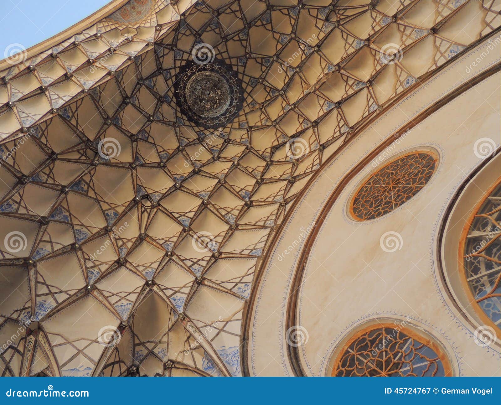 Beautiful Ceiling Design Mosaic at Iranian Traditional Palace Stock ...