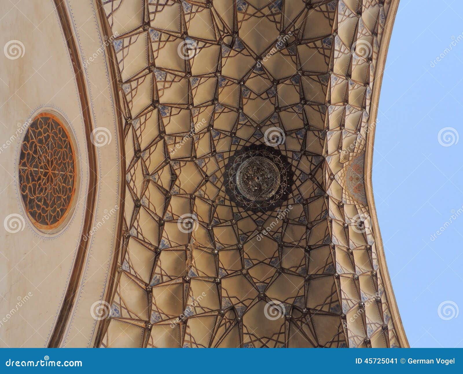 Beautiful Ceiling Design Mosaic at Iranian Traditional Palace Stock ...