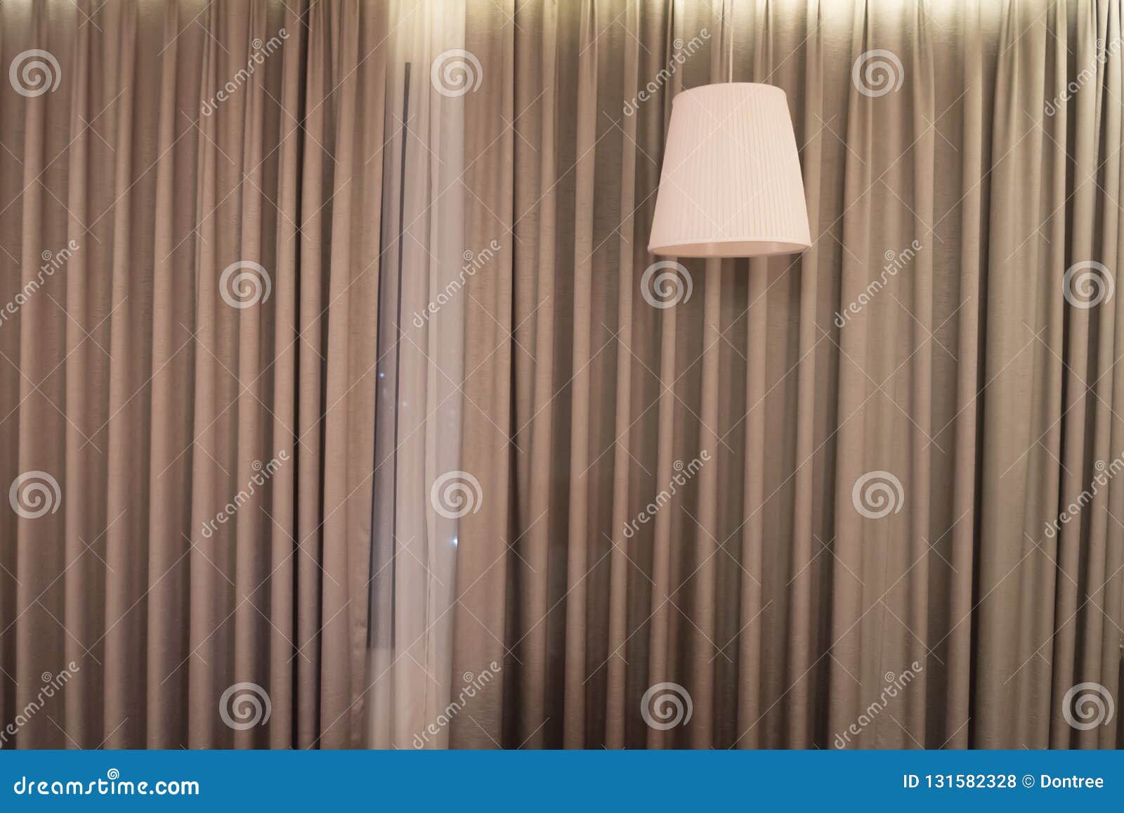 Beautiful Ceiling Lamp with a Curtain Stock Photo - Image of ...