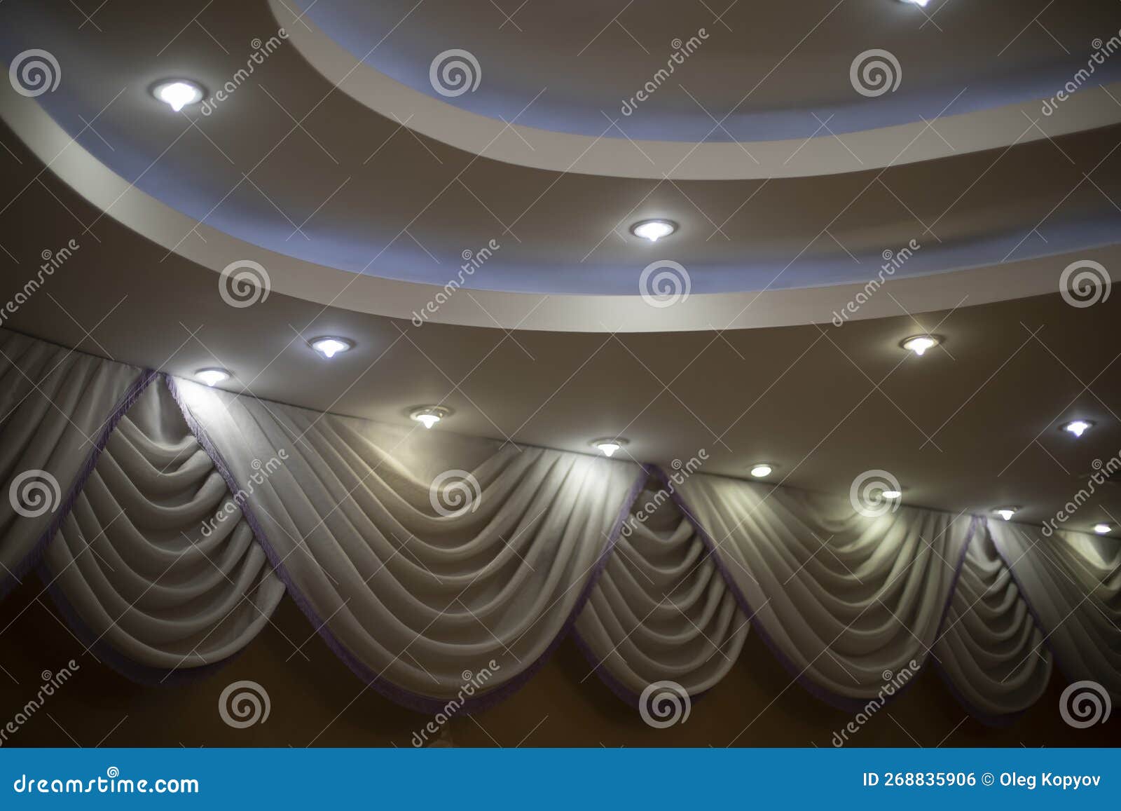 Beautiful Ceiling with Lamps. Vaulted Ceiling Stock Photo - Image of ...