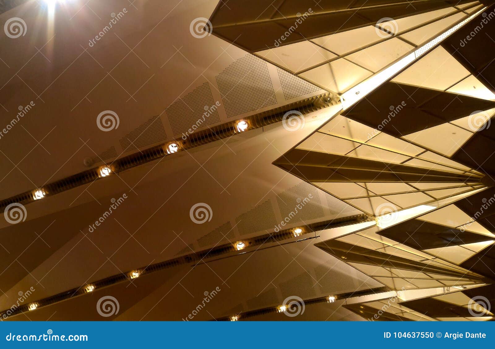 A Beautiful Ceiling Lighting Fixture Stock Photo - Image of geometric ...