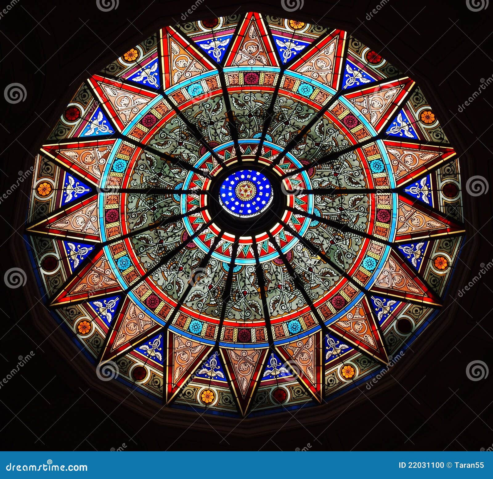 Beautiful Ceiling with Stained Glass Stock Photo - Image of travel ...