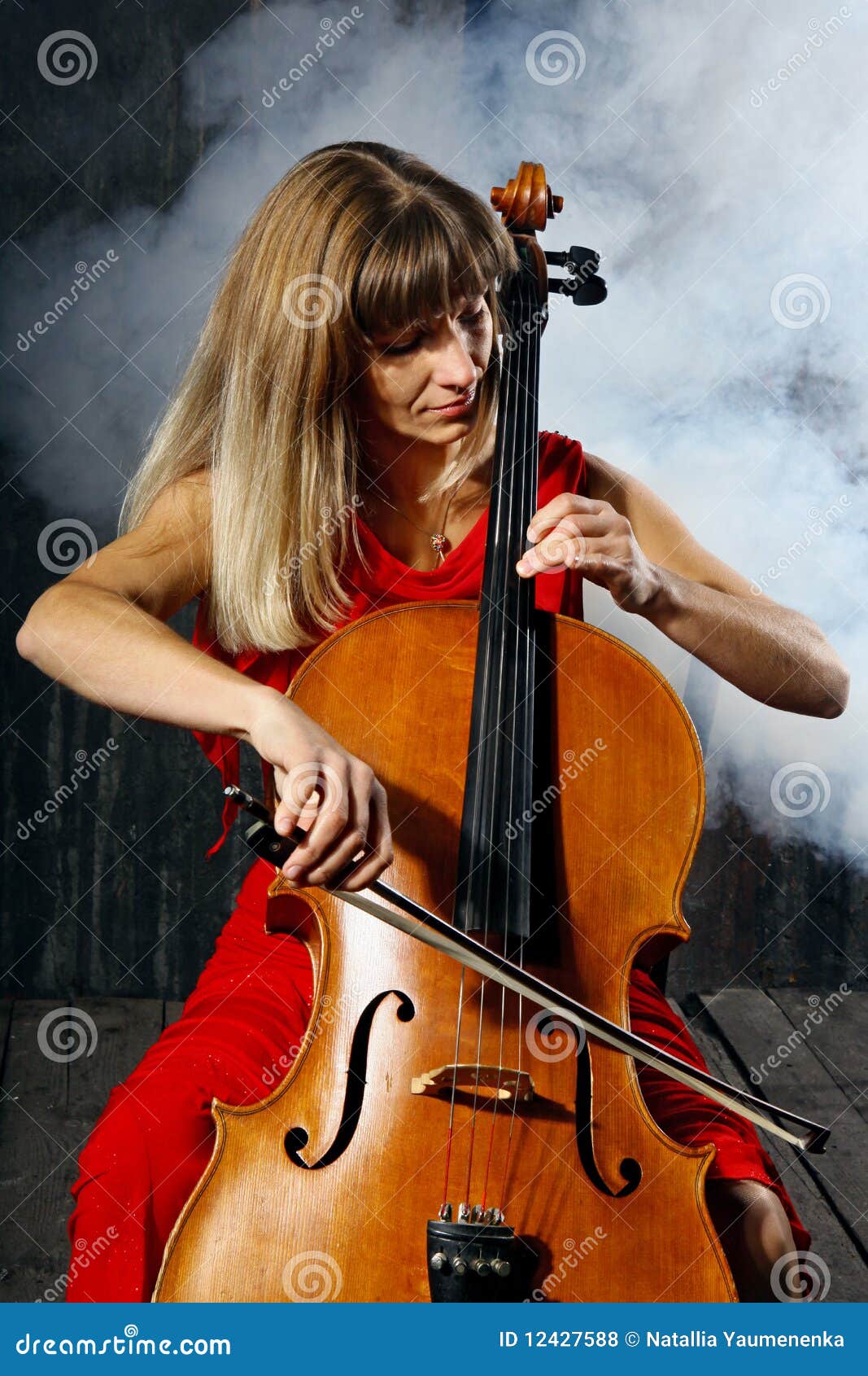 Beautiful cello musician stock photo. Image of black - 12427588