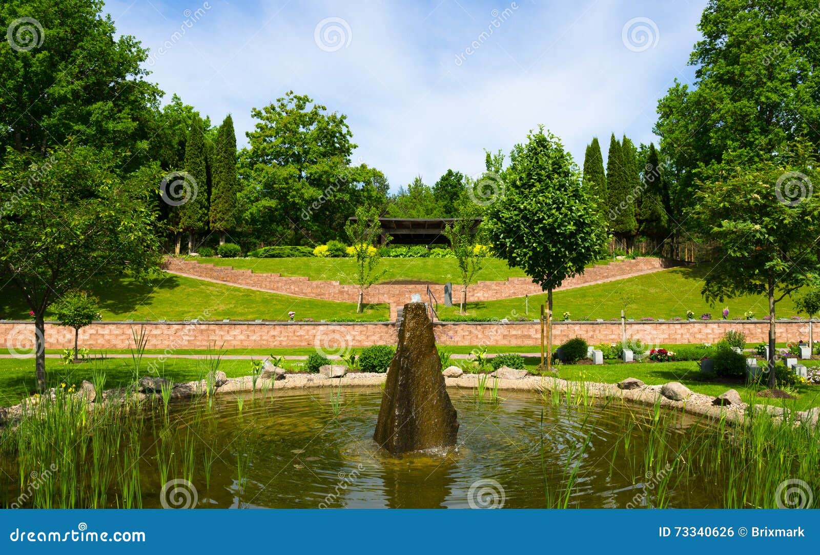 Beautiful cemetery stock photo. Image of reflection, shade - 73340626
