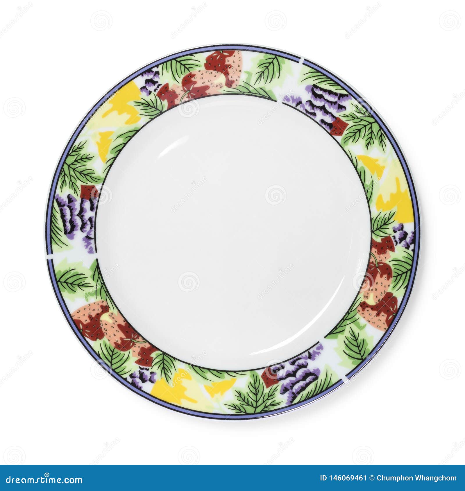 Beautiful Ceramic Dish Isolated on White Background. Design Plate in ...