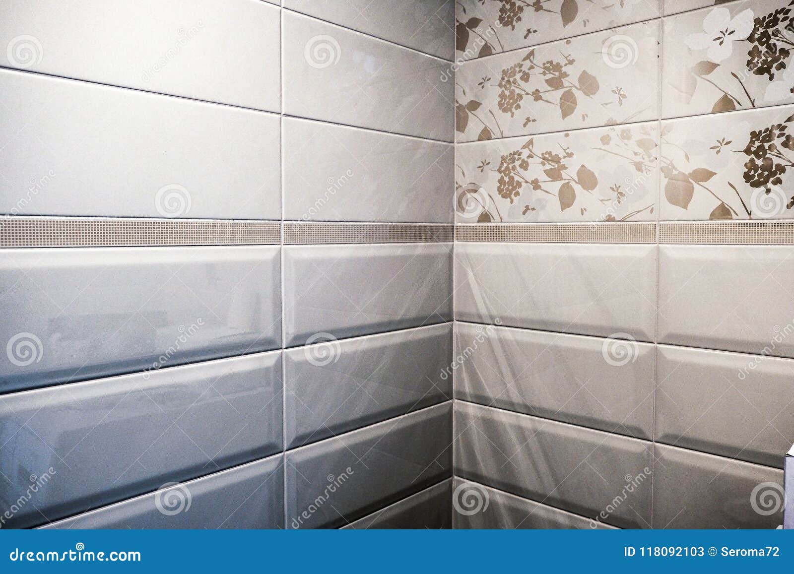 Beautiful Ceramic Tiles in the Bathroom Stock Image - Image of ...
