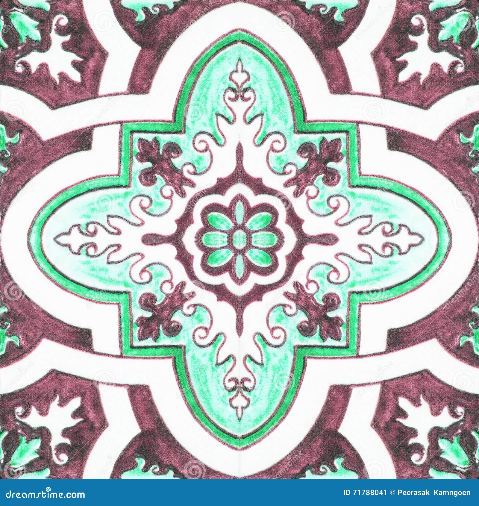 Beautiful Ceramic Tiles Patterns Handcraft from Thailand in the Stock ...