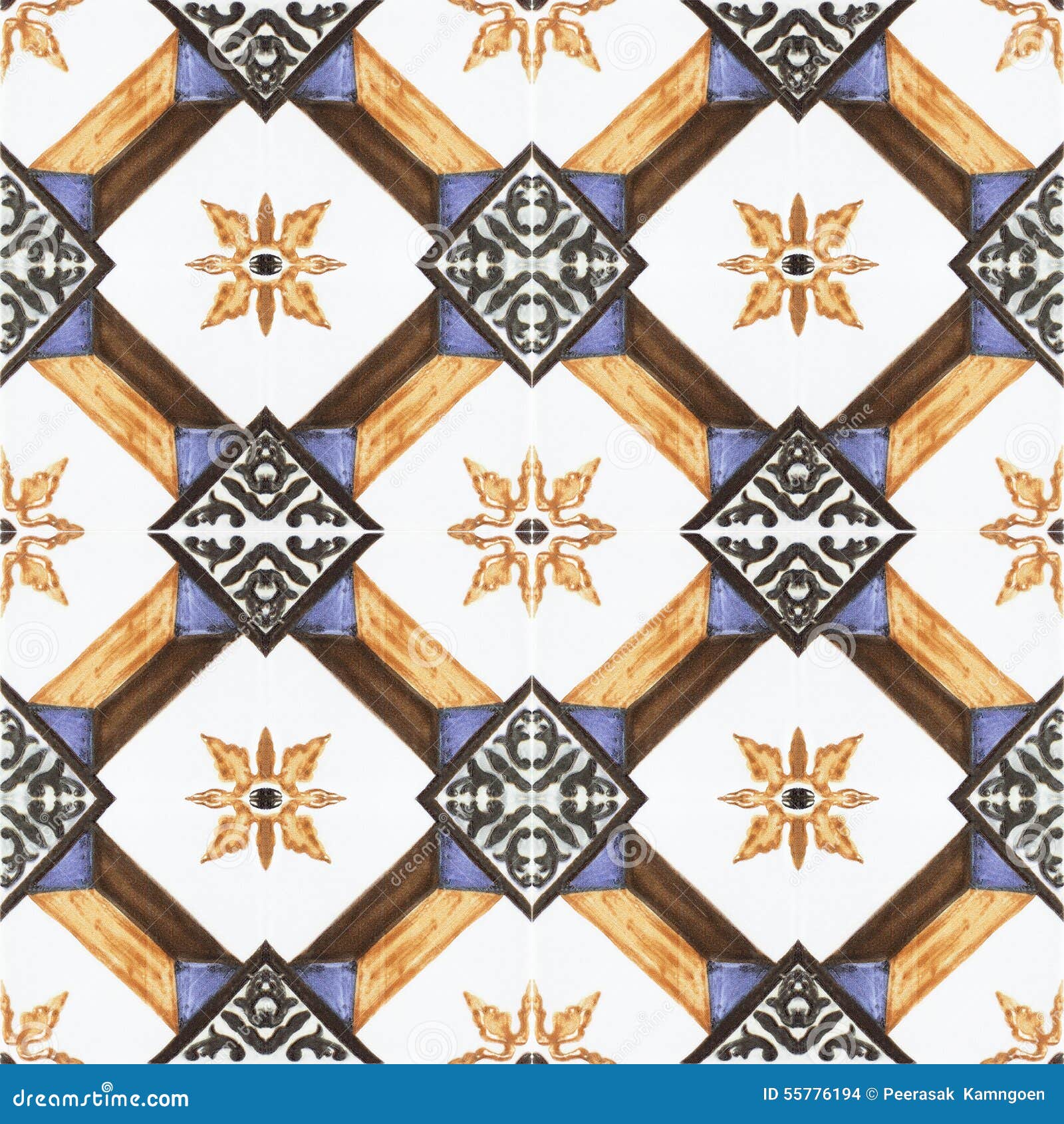 Beautiful Ceramic Tiles Patterns in the Park Public. Stock Illustration ...