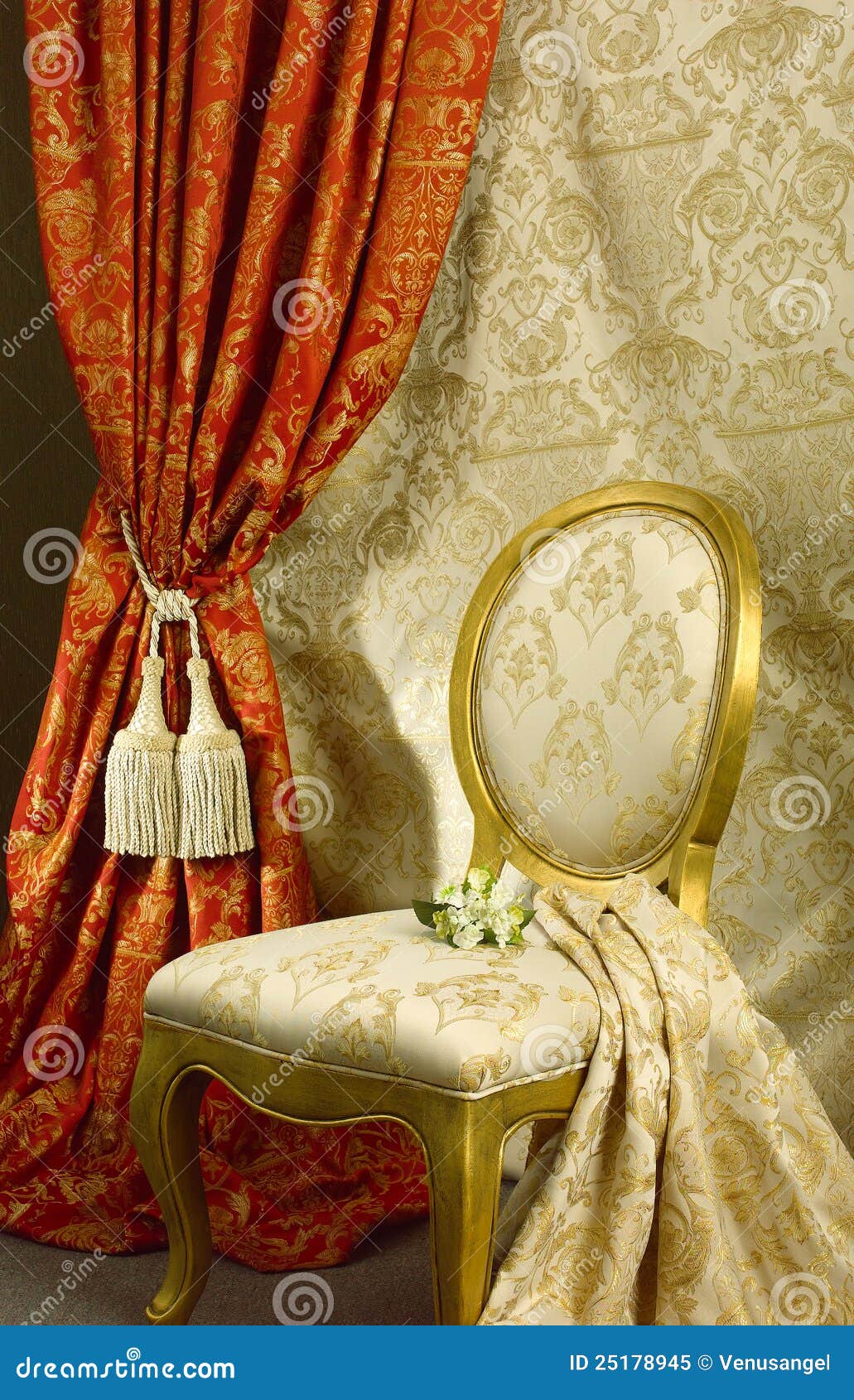 Beautiful Chair and Curtain Stock Image - Image of clothing, chair ...