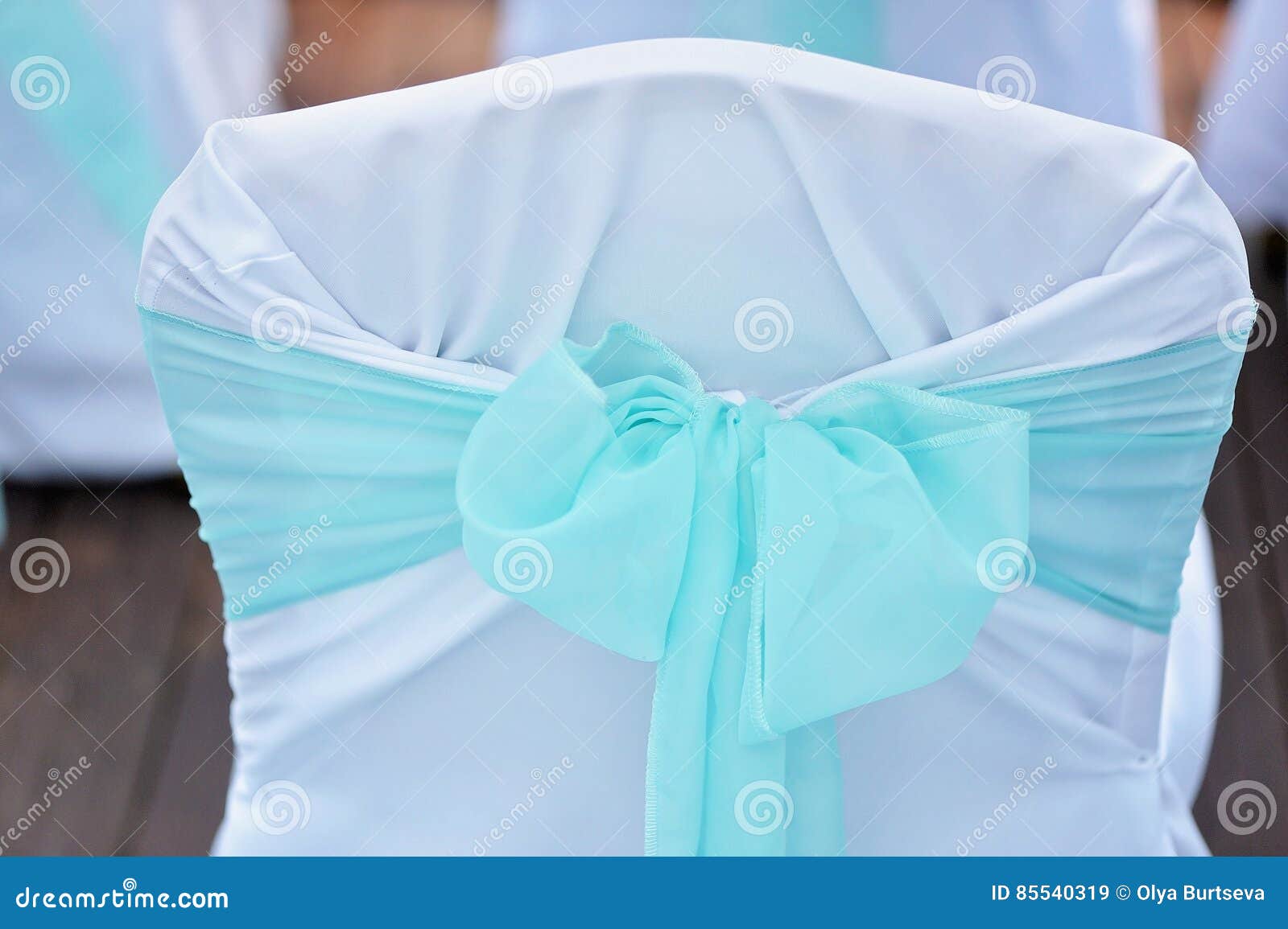 Beautiful Chairs Decoration with Ribbon and Bow Stock Image - Image of ...