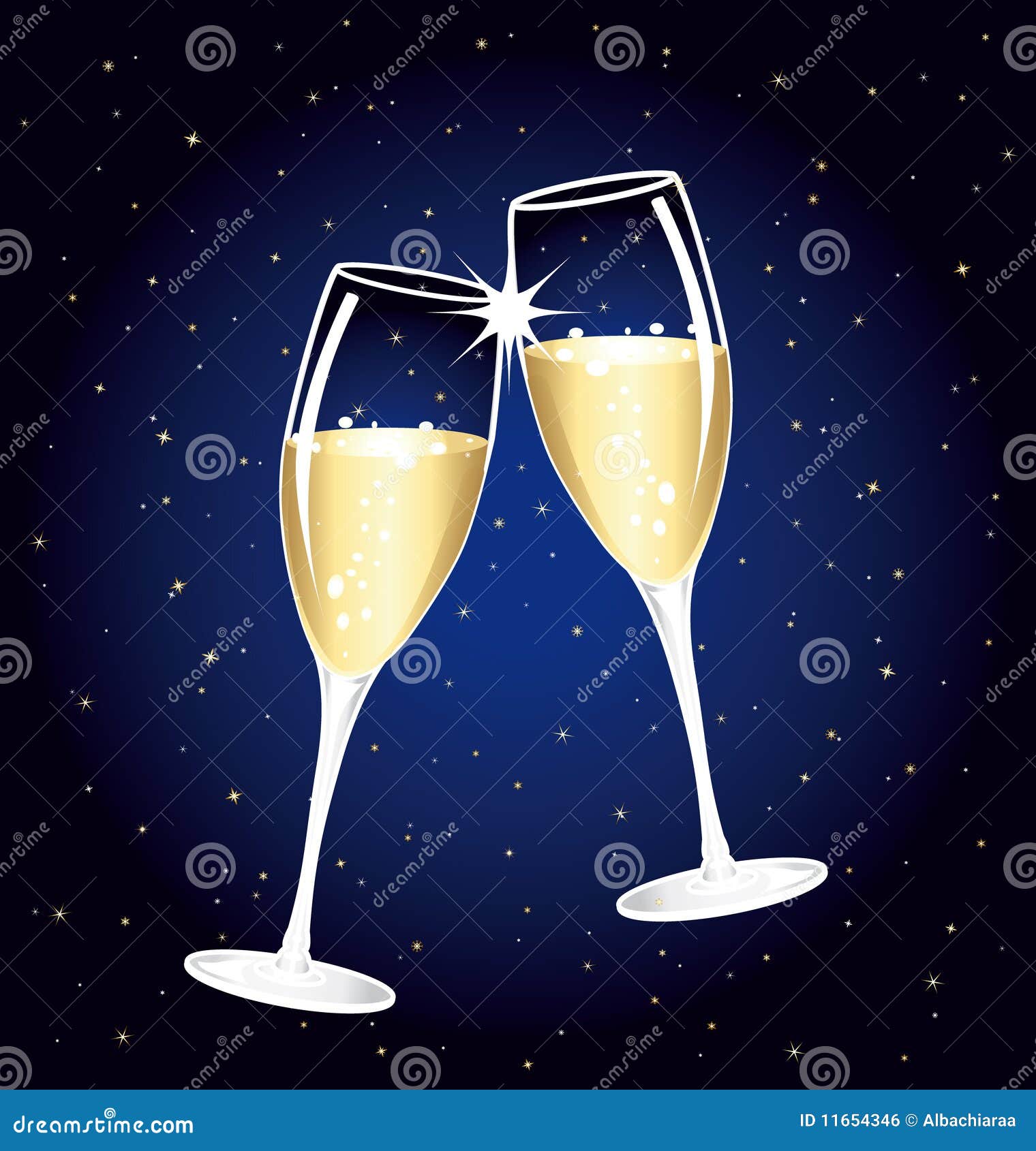 Beautiful Champagne Toast on a Starry Night. Stock Vector ...
