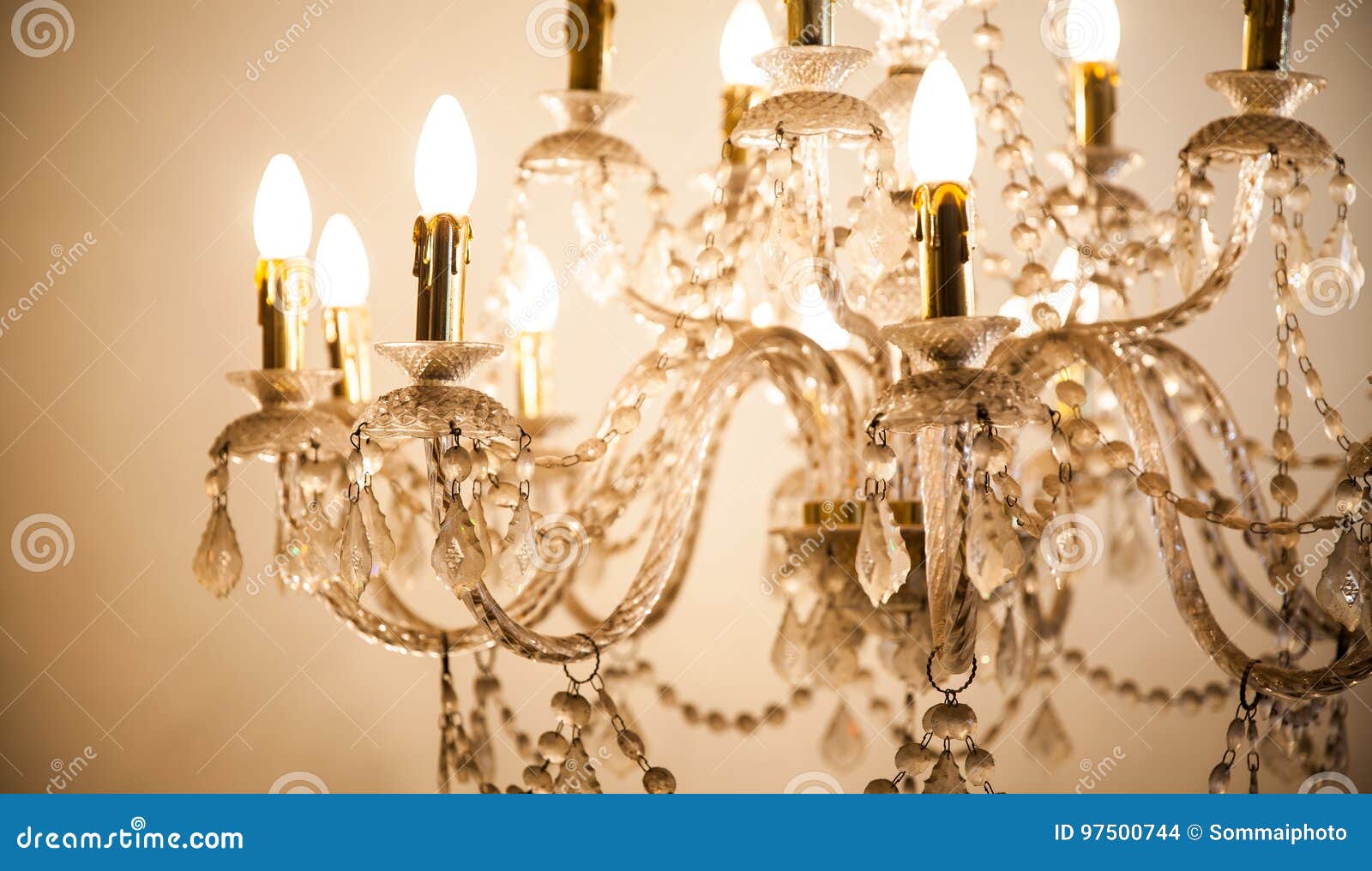 Beautiful Chandelier Light on Dark Stock Photo - Image of dark, ceiling ...