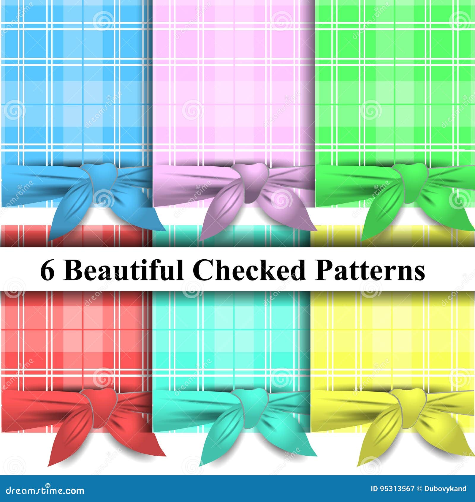 Beautiful Checked Patterns with Stylish Tie Stock Vector - Illustration ...