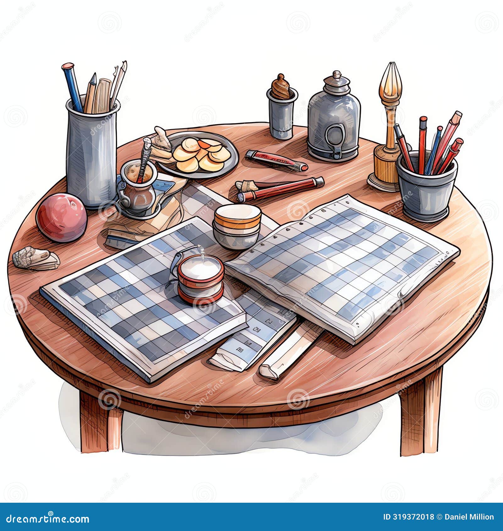 Beautiful Checkered Table Clipart Illustration Stock Illustration ...