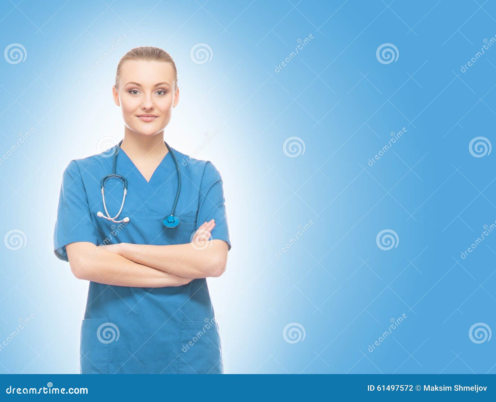 Beautiful and Cheerful Intern with a Stethoscope Stock Photo - Image of ...