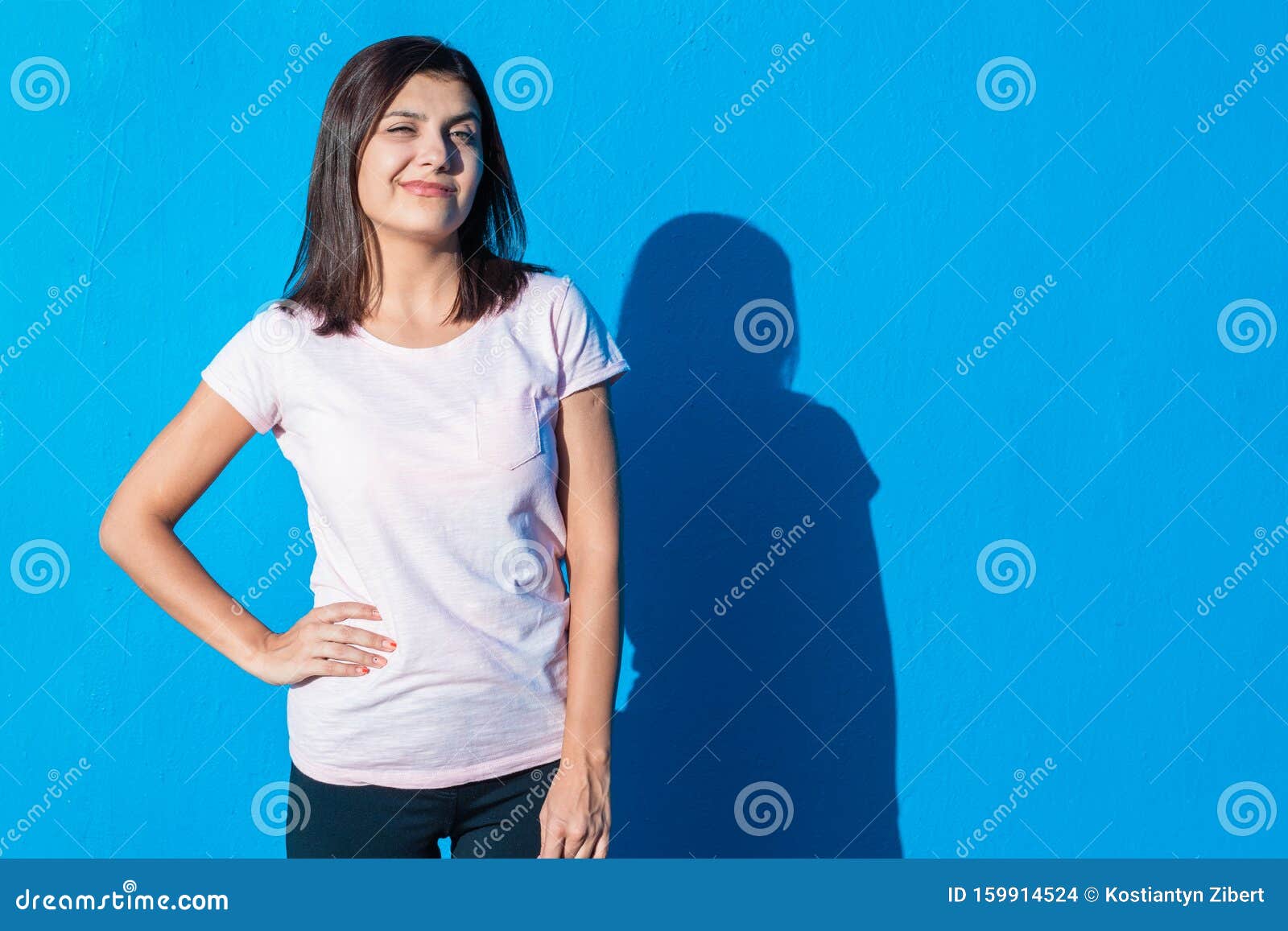 Beautiful Cheerful Young Girl Wearing Casual Clothes Standing Isolated