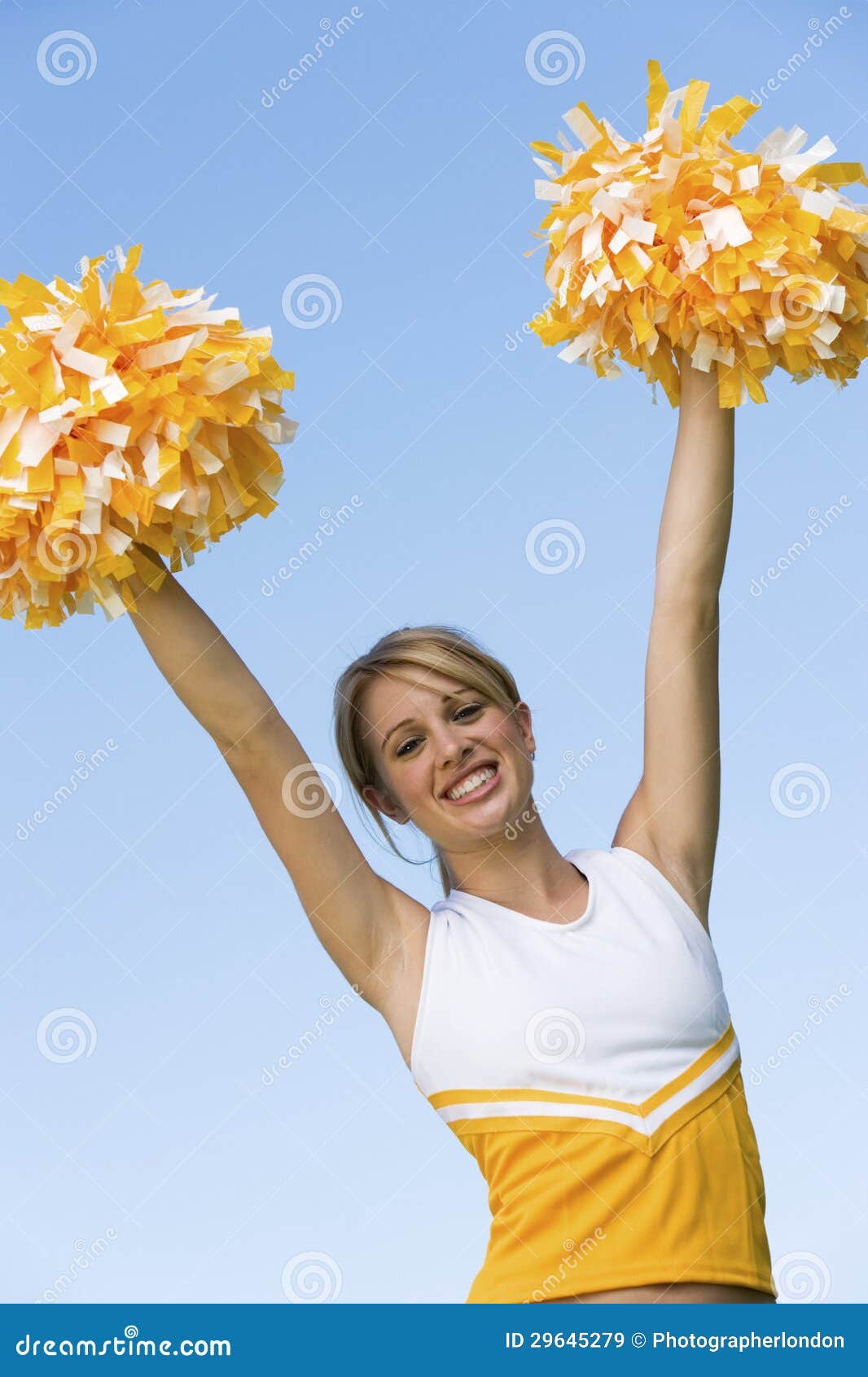 Beautiful Cheerleader Cheering Stock Image - Image of people ...