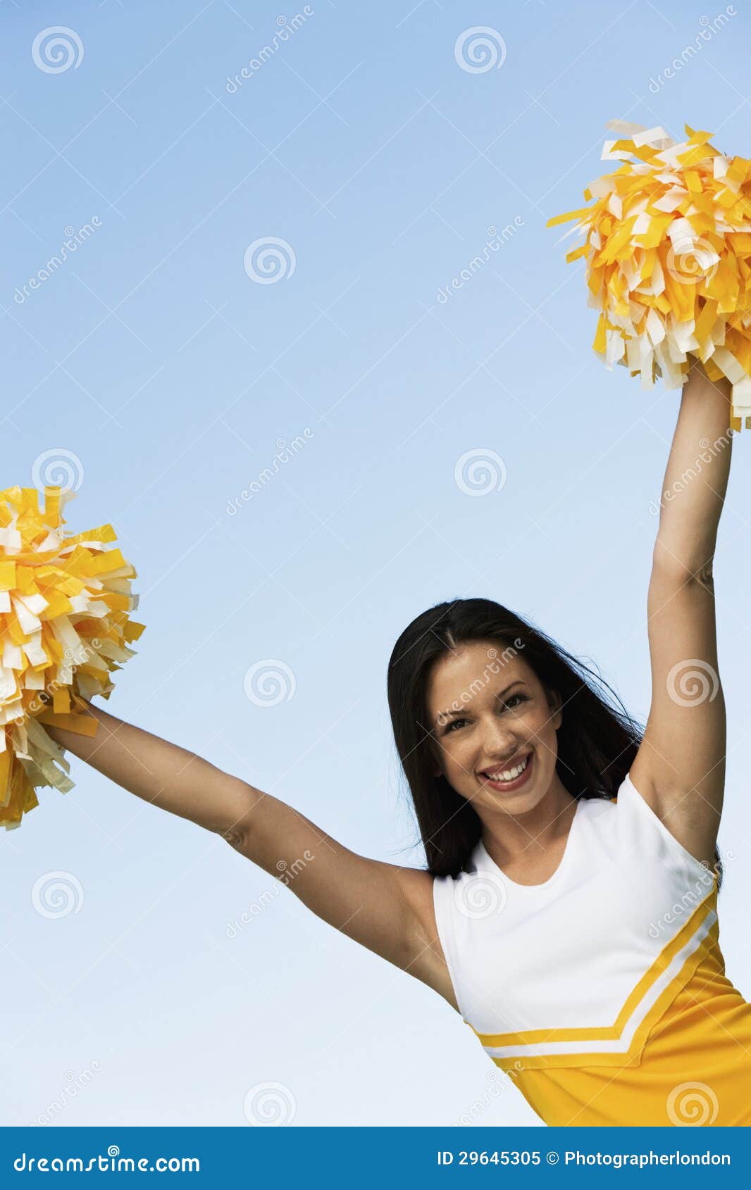 Beautiful Cheerleader Cheering Stock Image - Image of cheerful, female ...