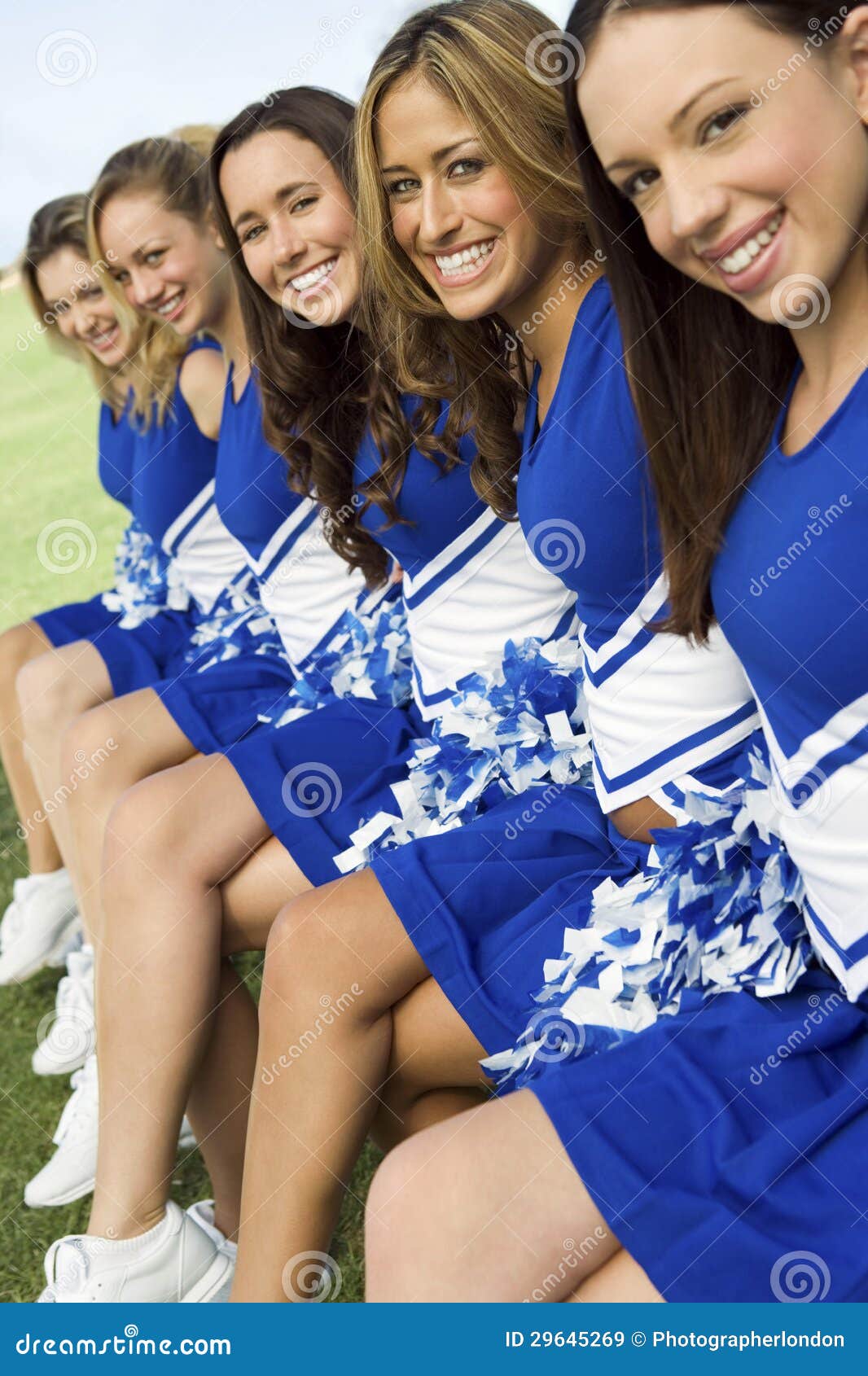 Beautiful Cheerleaders Smiling Stock Image - Image of friends, female ...