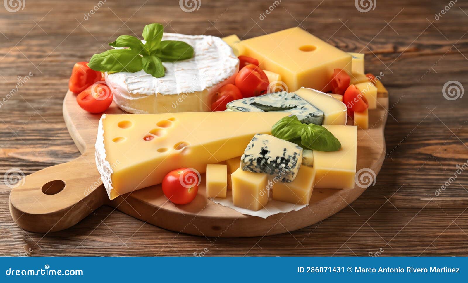 Beautiful Cheese Board with Variety of Cheeses Stock Illustration ...