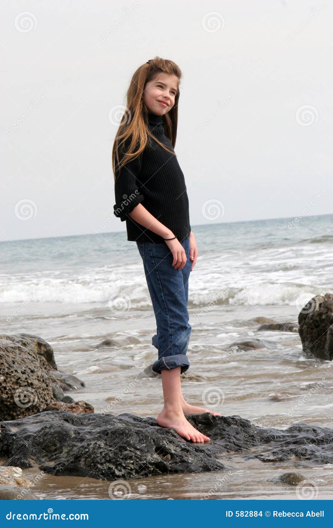 Beautiful Child on the Beach Stock Photo - Image of children, oceans ...