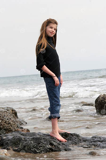 Beautiful Child on the Beach Stock Photo - Image of children, oceans ...