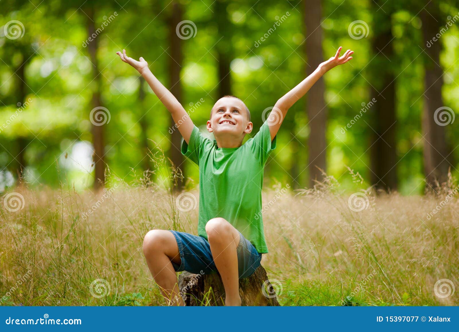 Beautiful Child in the Forest Stock Image - Image of pretty, happiness ...