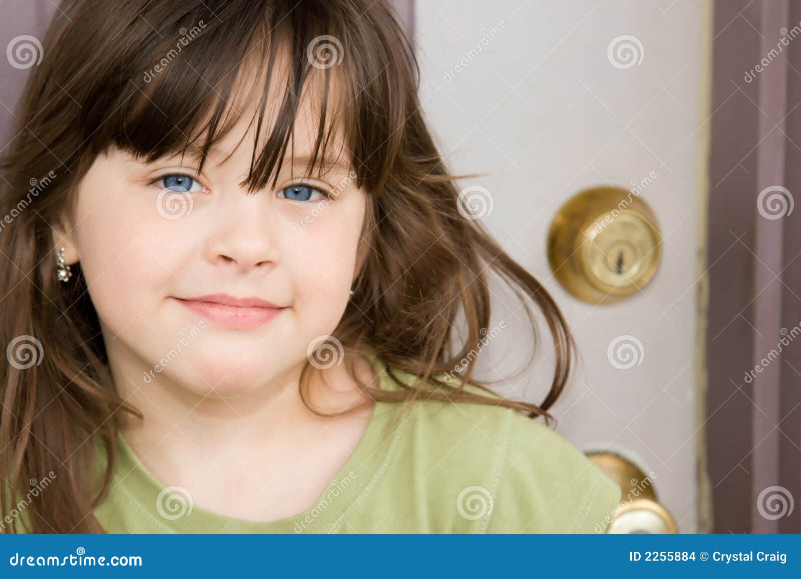 Beautiful Child at Front Door Stock Photo - Image of girl, entry: 2255884