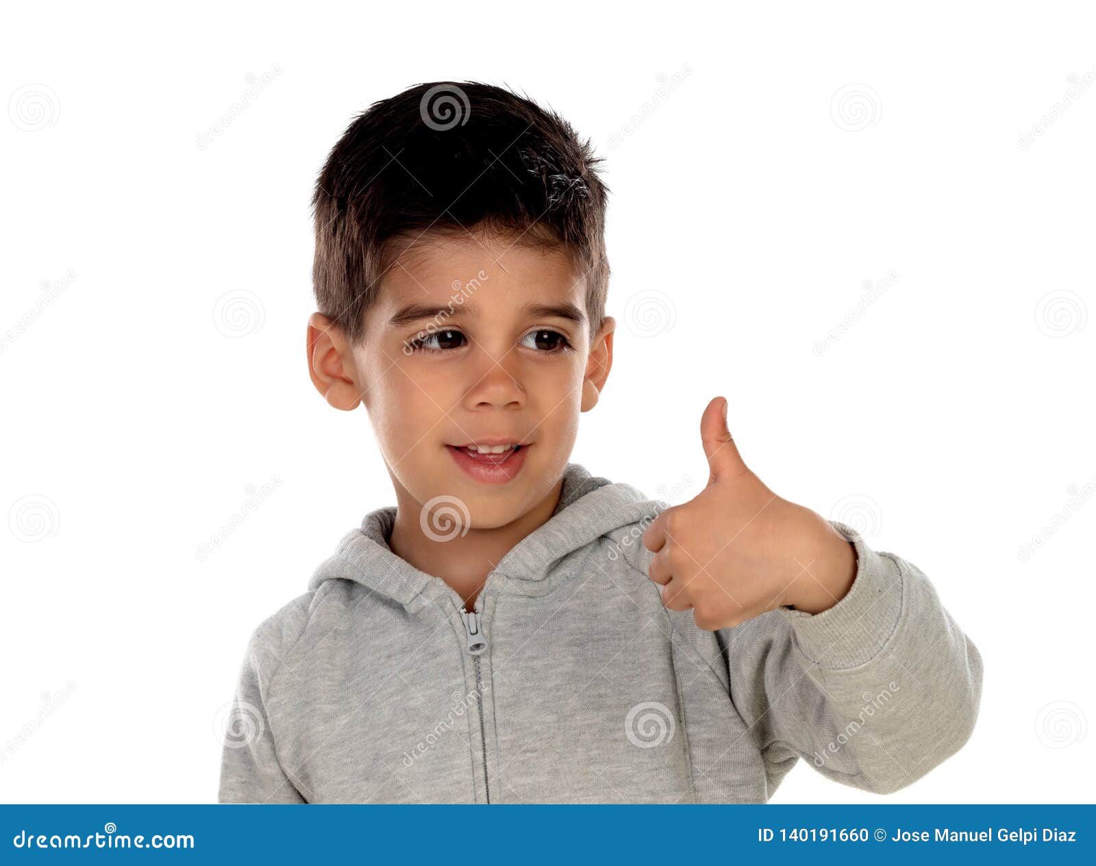 Beautiful Child Saying Ok Isolated on a White Background Stock Photo ...