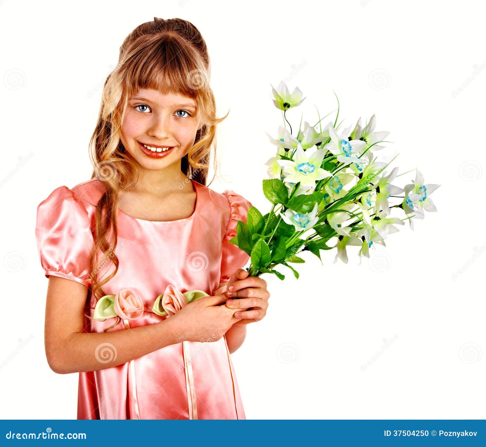 Beautiful Child with Spring Flower. Stock Photo - Image of holding ...
