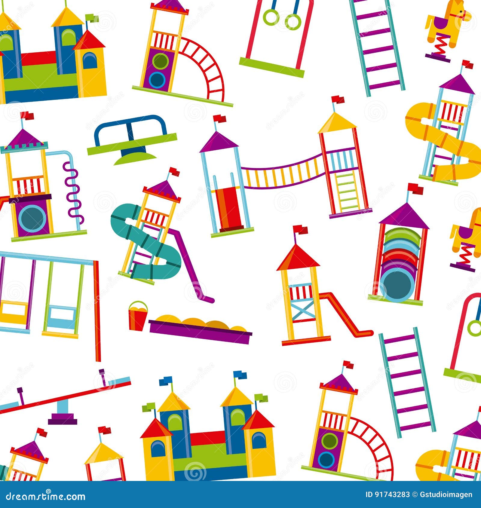Beautiful Children Playground Icon Stock Vector - Illustration of ...