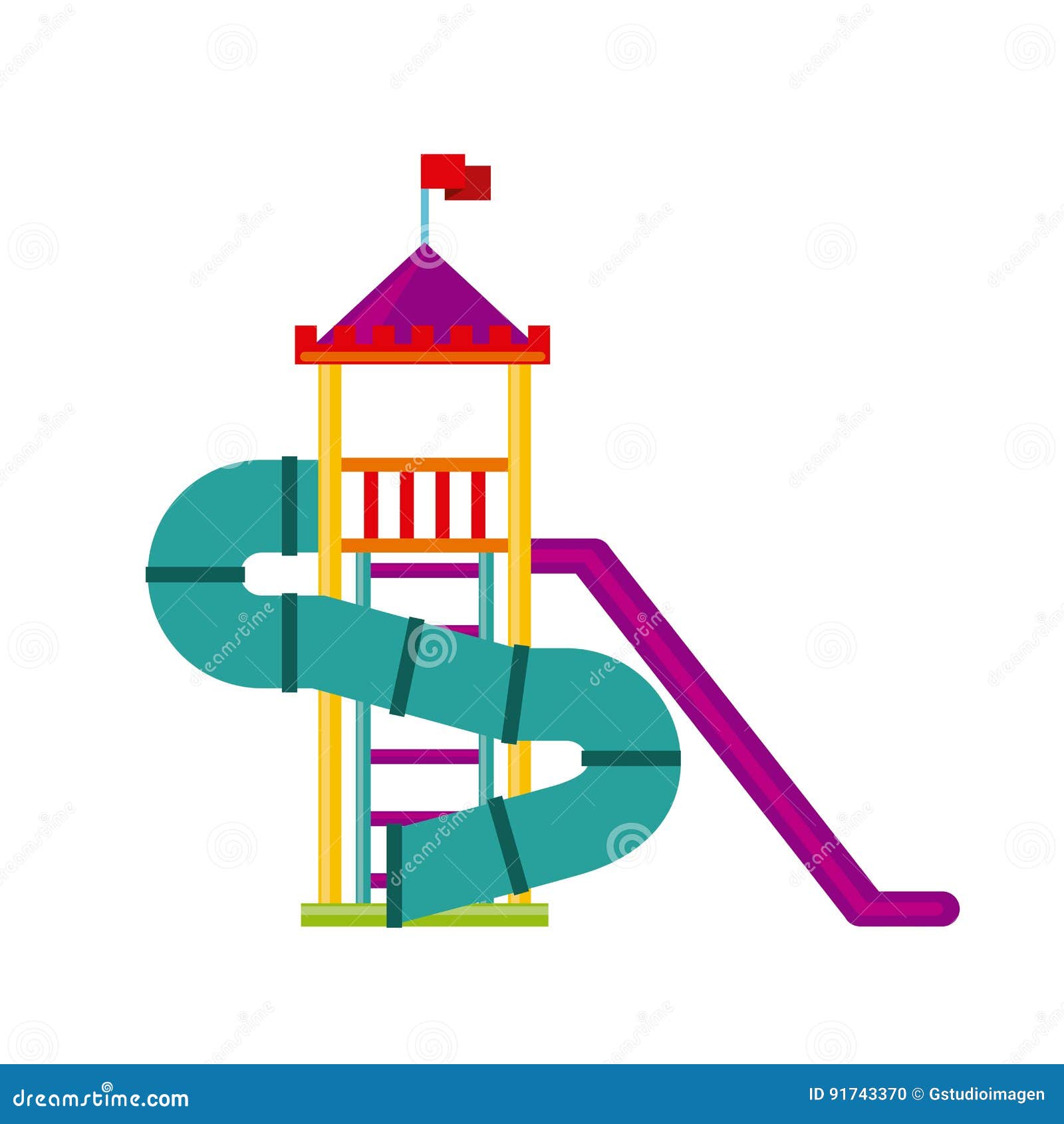 Beautiful Children Playground Icon Stock Vector - Illustration of ...