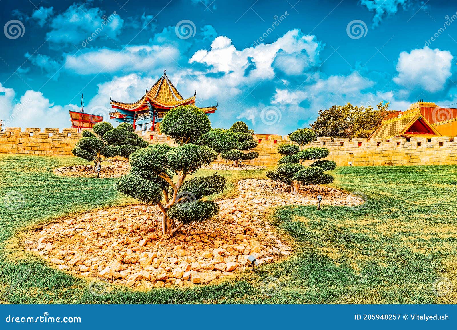 Beautiful Chinese Landscape Park Stock Image - Image of botany ...