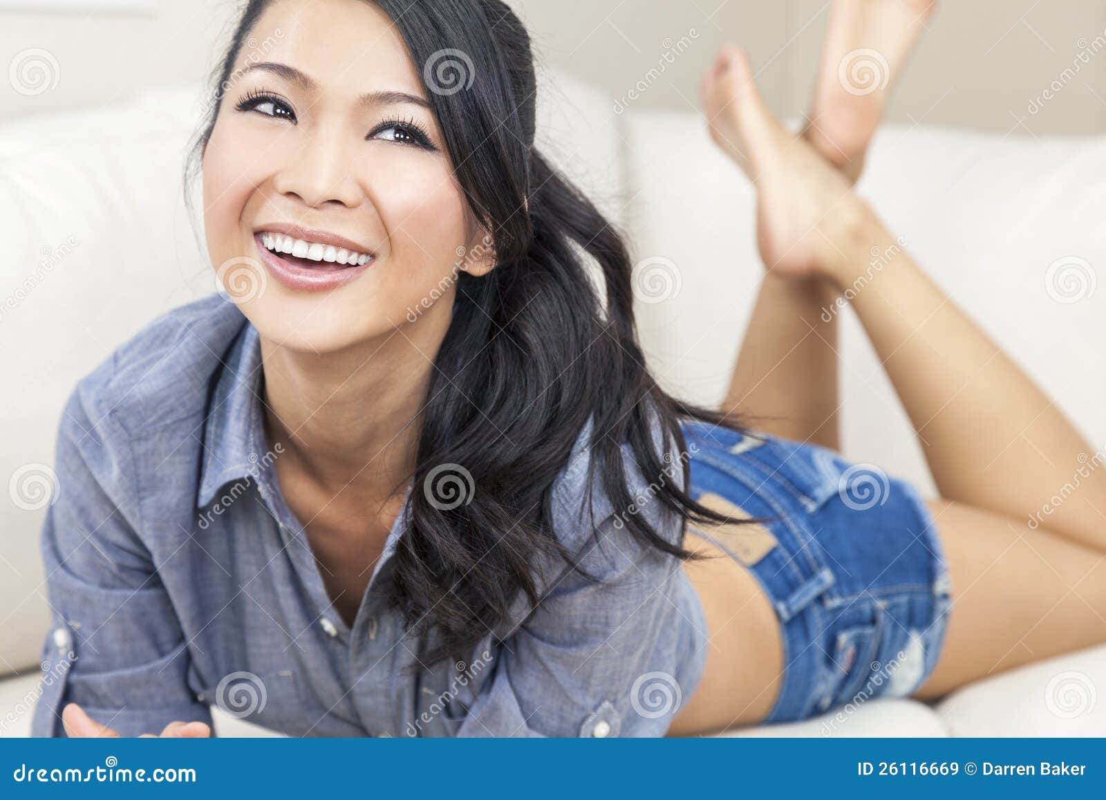 Beautiful Chinese Oriental Asian Woman Smiling Stock Image Image Of