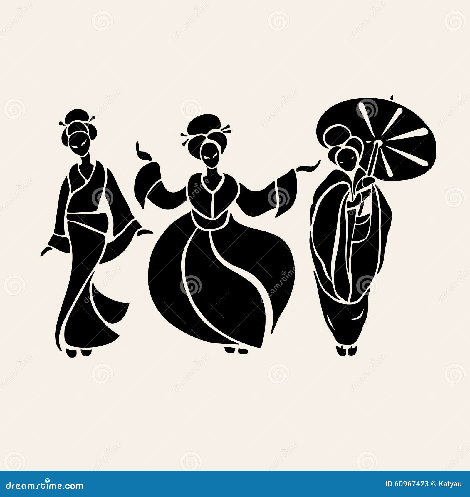 Beautiful Chinese Women stock vector. Illustration of beautiful - 60967423