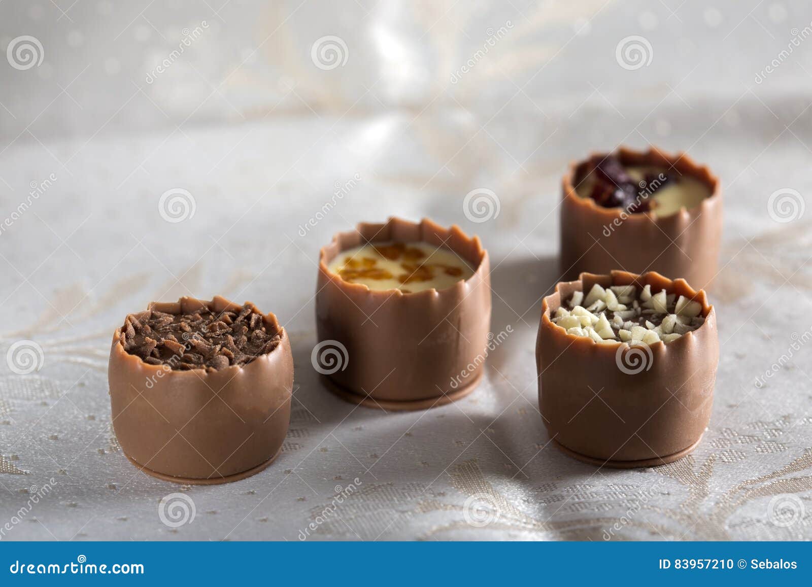 Beautiful Chocolate Candies Stock Photo - Image of dessert, macro: 83957210