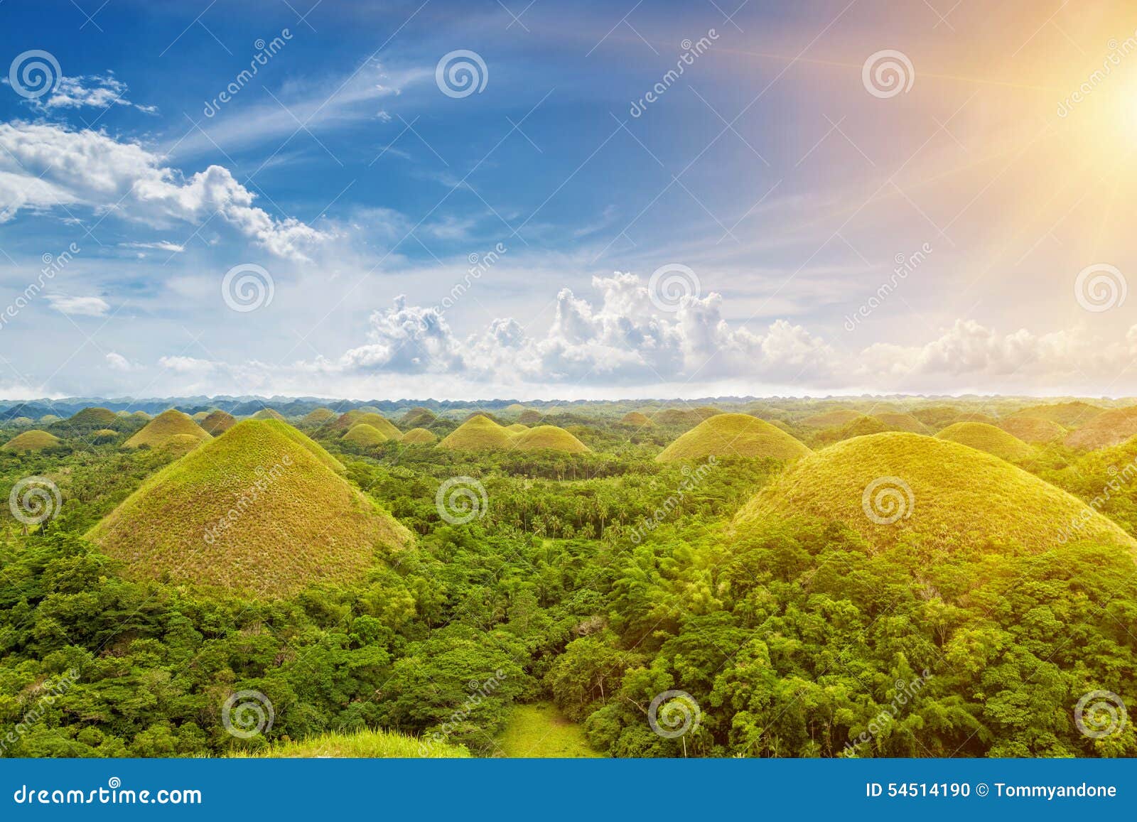 Beautiful Chocolate Hills in Bohol, Philippines Stock Photo - Image of ...