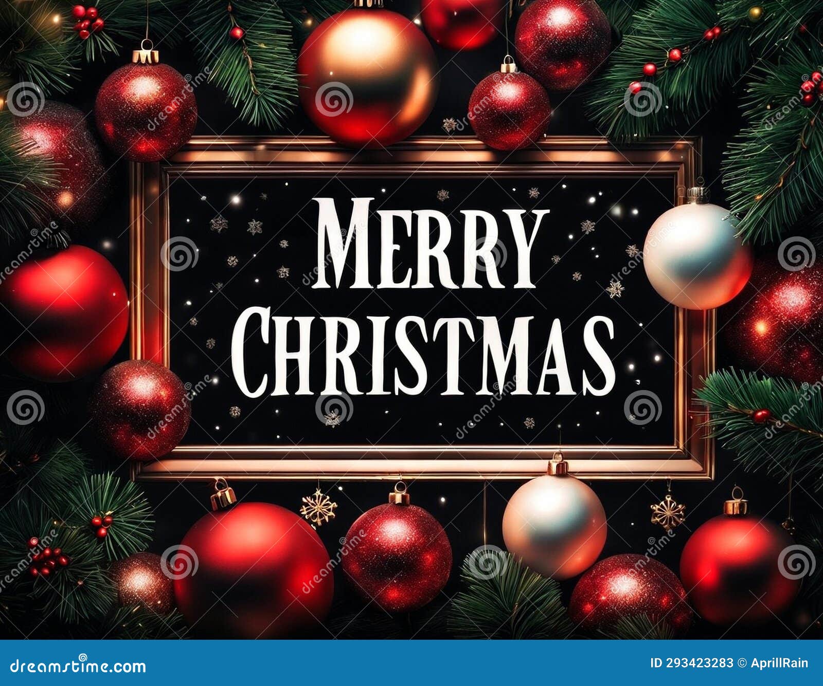 Beautiful Christmas card stock image. Image of ribbon - 293423283