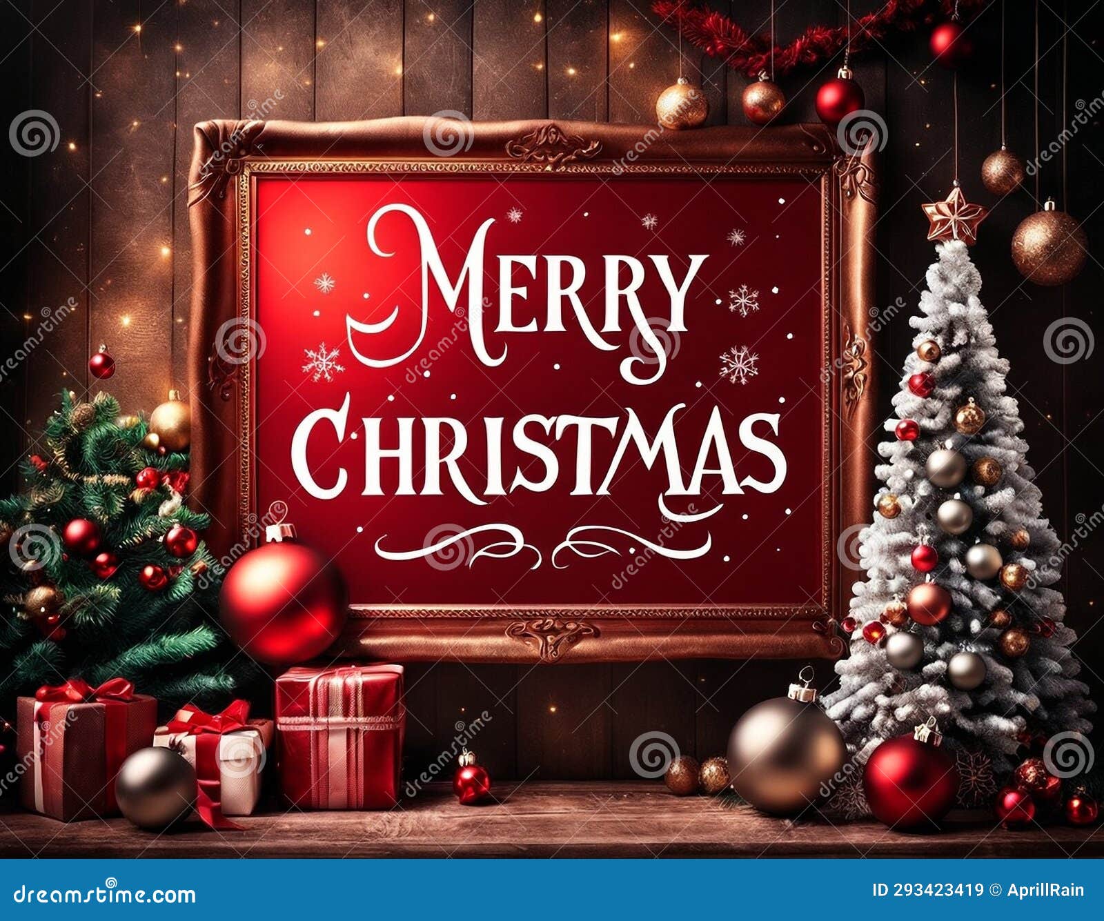 Beautiful Christmas card stock image. Image of lettering - 293423419