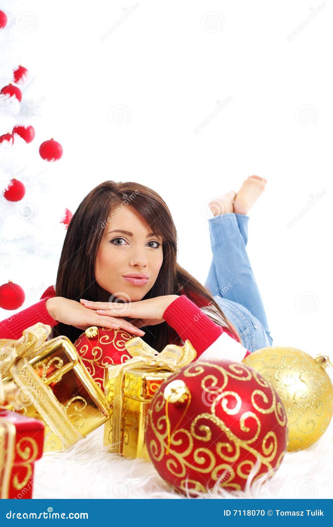Beautiful christmas girl stock photo. Image of celebration - 7118070