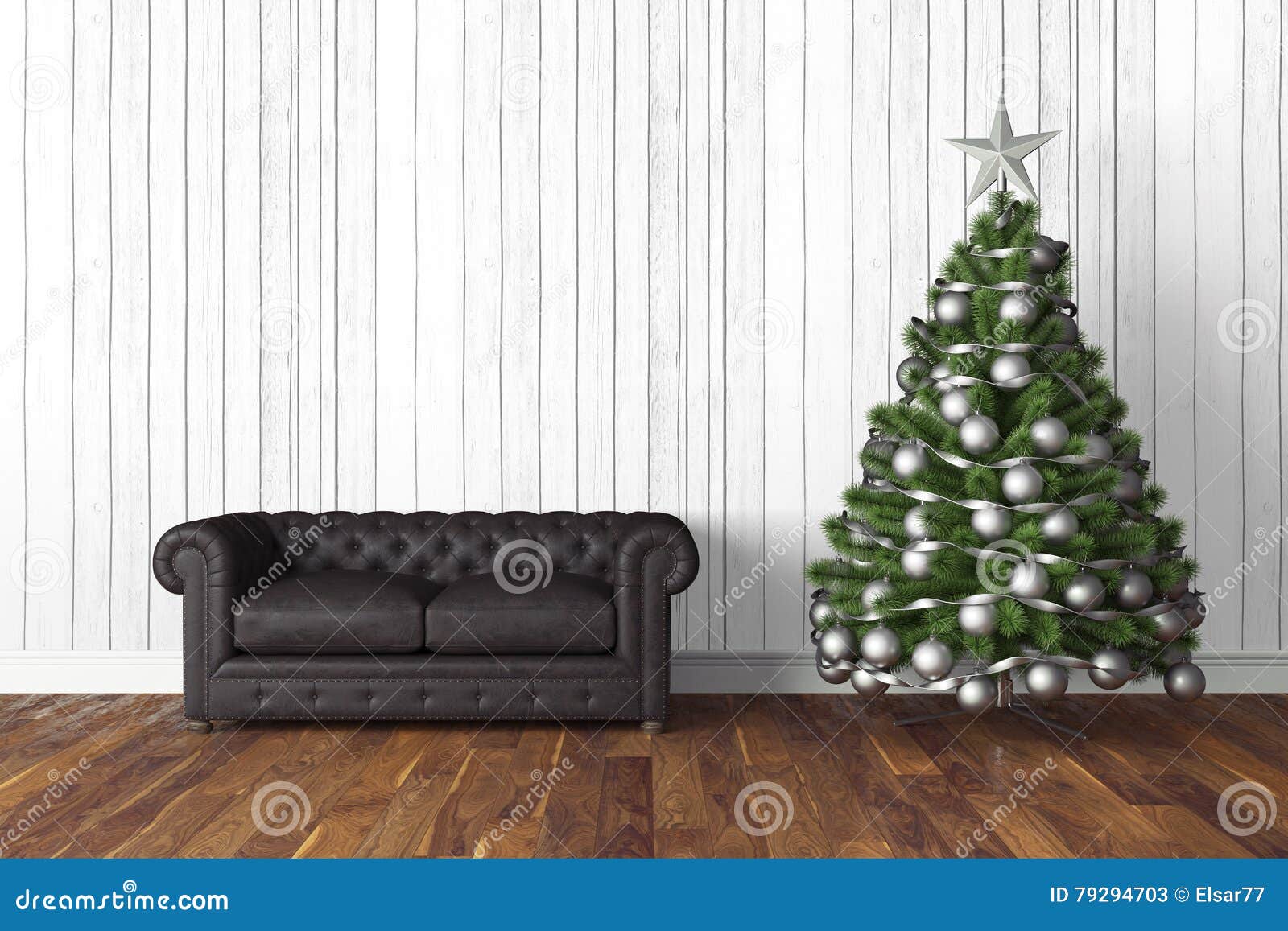 Beautiful Christmas Interior . 3D Rendering Stock Illustration ...