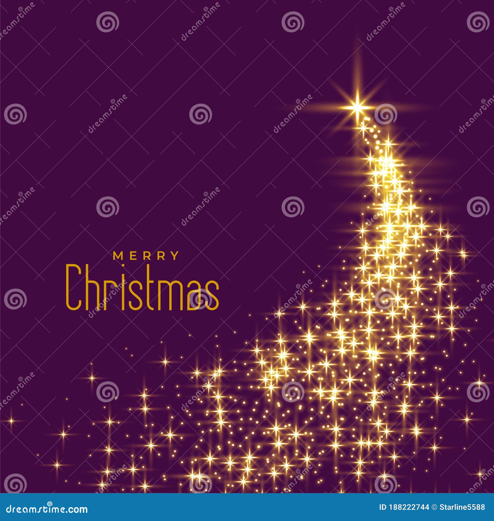 Beautiful Christmas Tree Made with Sparkles Stock Vector - Illustration ...